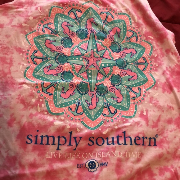 Simply Southern | Tops | Simply Southern Tank Pink And White Tiedye Sz ...